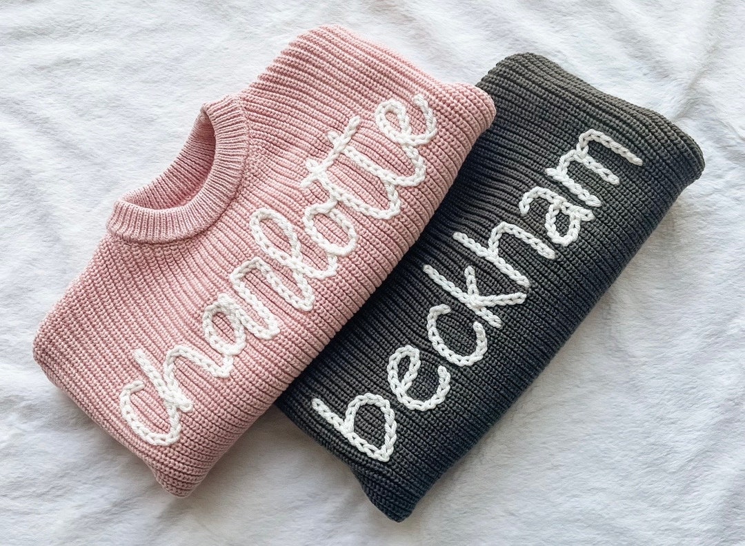 Custom Embroidered Baby Sweater Embroidered Toddler Sweater Chunky Knit ...