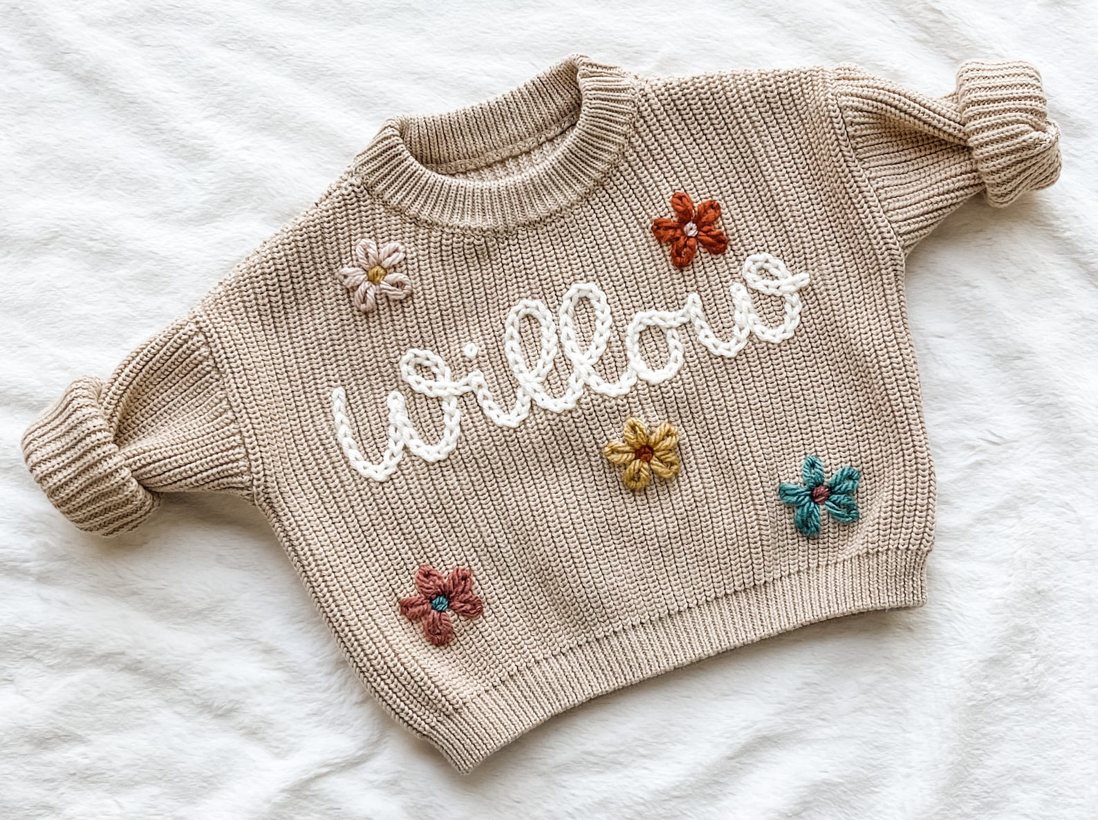 Add a Small Flower/small Design to Hand Embroidered Sweater - Etsy
