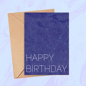 Happy Birthday Greeting Card | Geometric Polygons | Birthday Note - Etsy