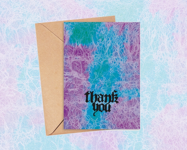 Thank You Greeting Card | Tangly Grunge | Grunge Thank You Note - Etsy
