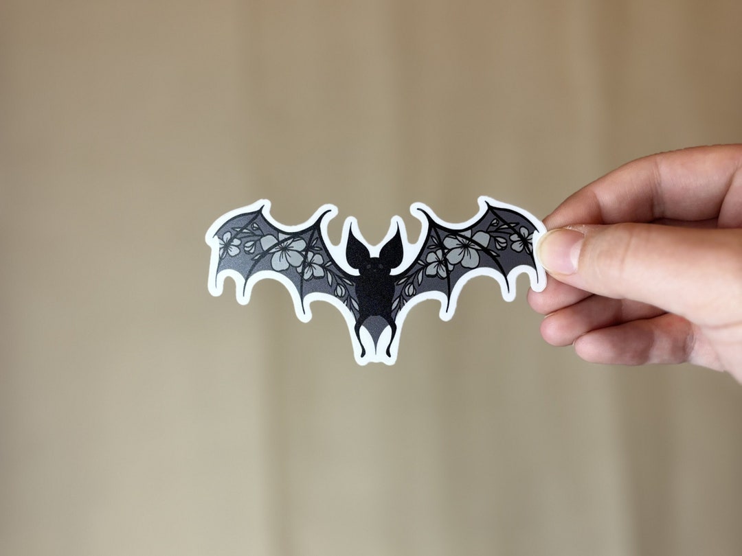 Floral Bat | Waterproof Sticker for Water Bottle Sticker Laptop Sticker ...