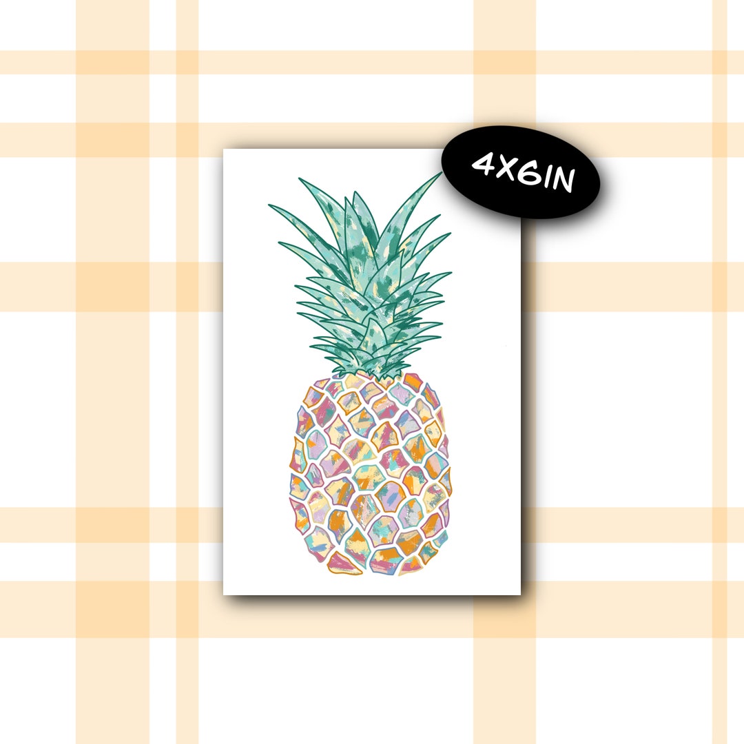 Pineapple Art Print 4x6 Print, Mini Art Print, Postcard Print - Etsy