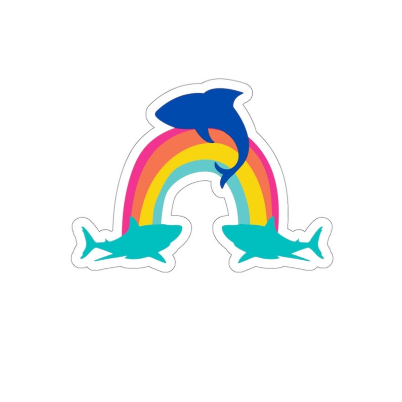 Die-cut Stickers sharks & Rainbows Kids Adults - Etsy