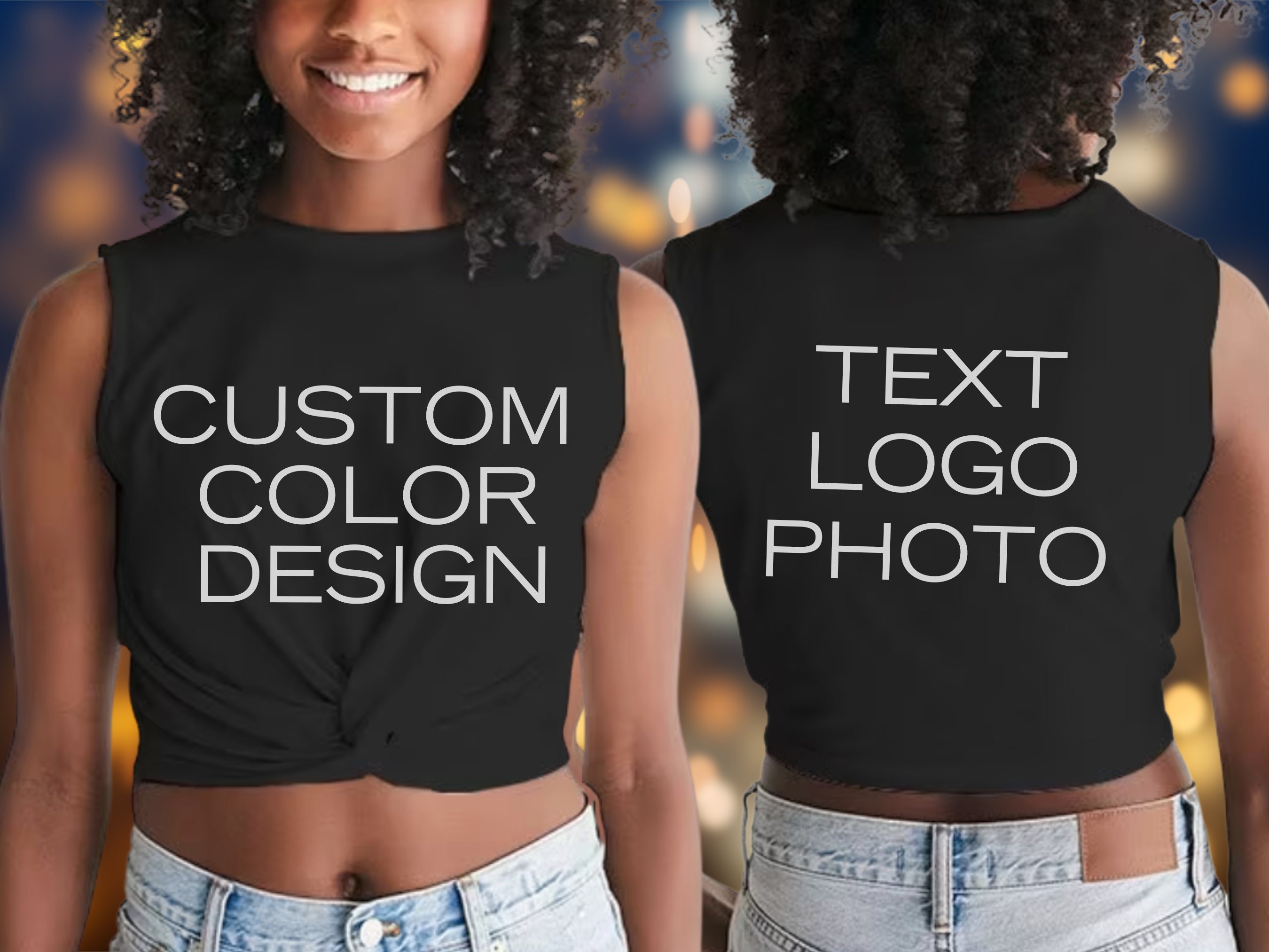 Custom Crop Tops, All Over Print, Custom Color Text Logo Photo Shirt ...