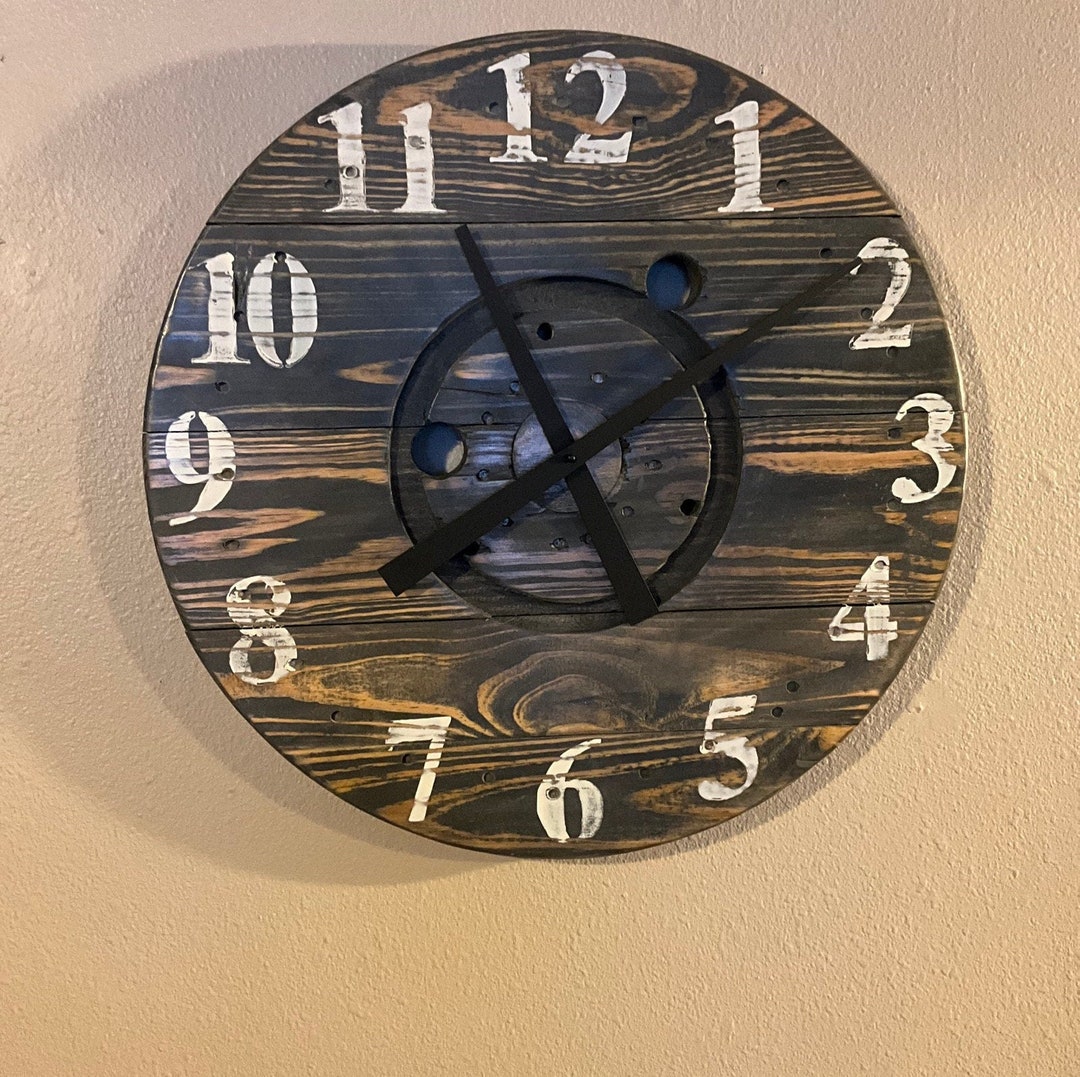Handcrafted Rustic Wire Spool Clock - Etsy