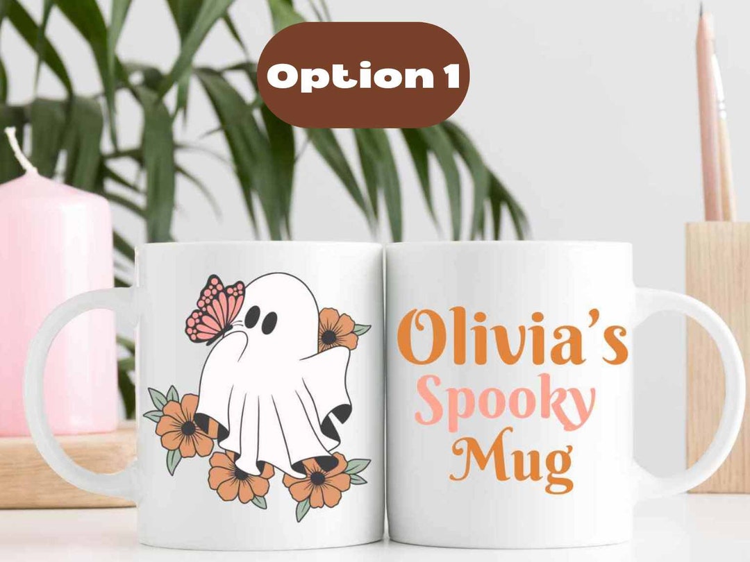 Spooky Mug for Girls Spooky Cute Ghost Mug With Name Halloween - Etsy