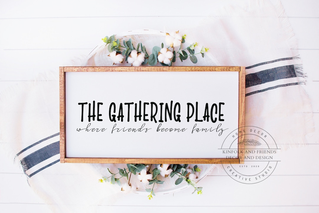The Gathering Place Framed Wall Sign, Farmhouse Wall Art - Etsy