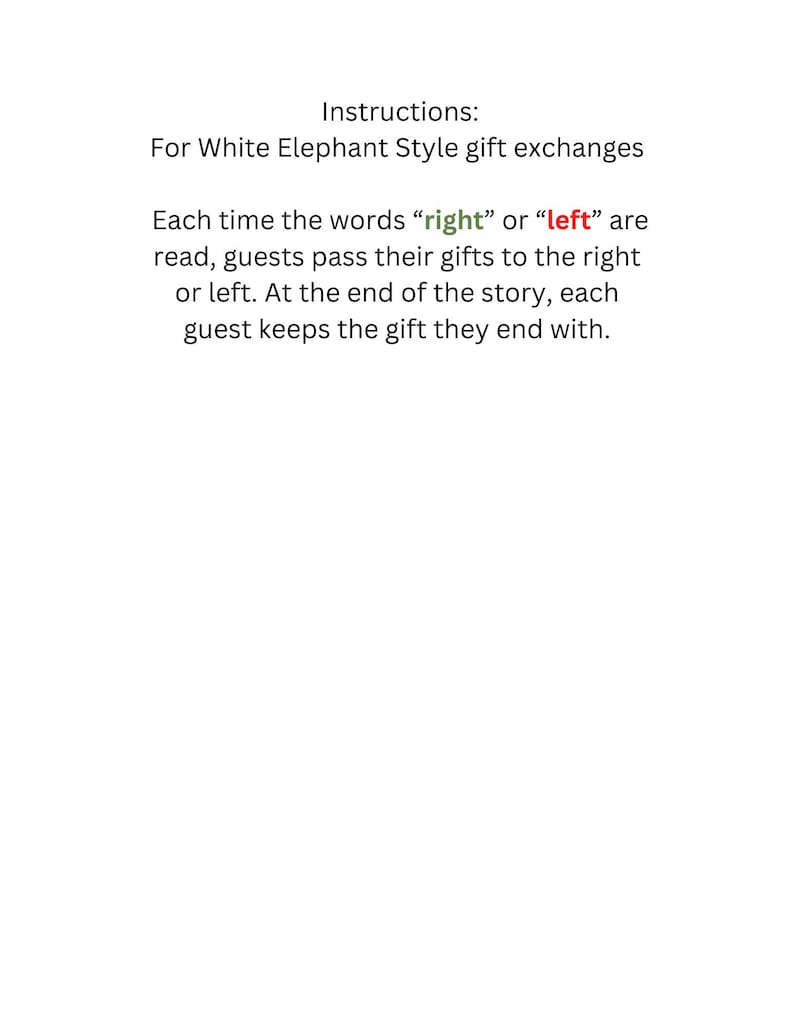 Right & Left Gift Exchange - Etsy