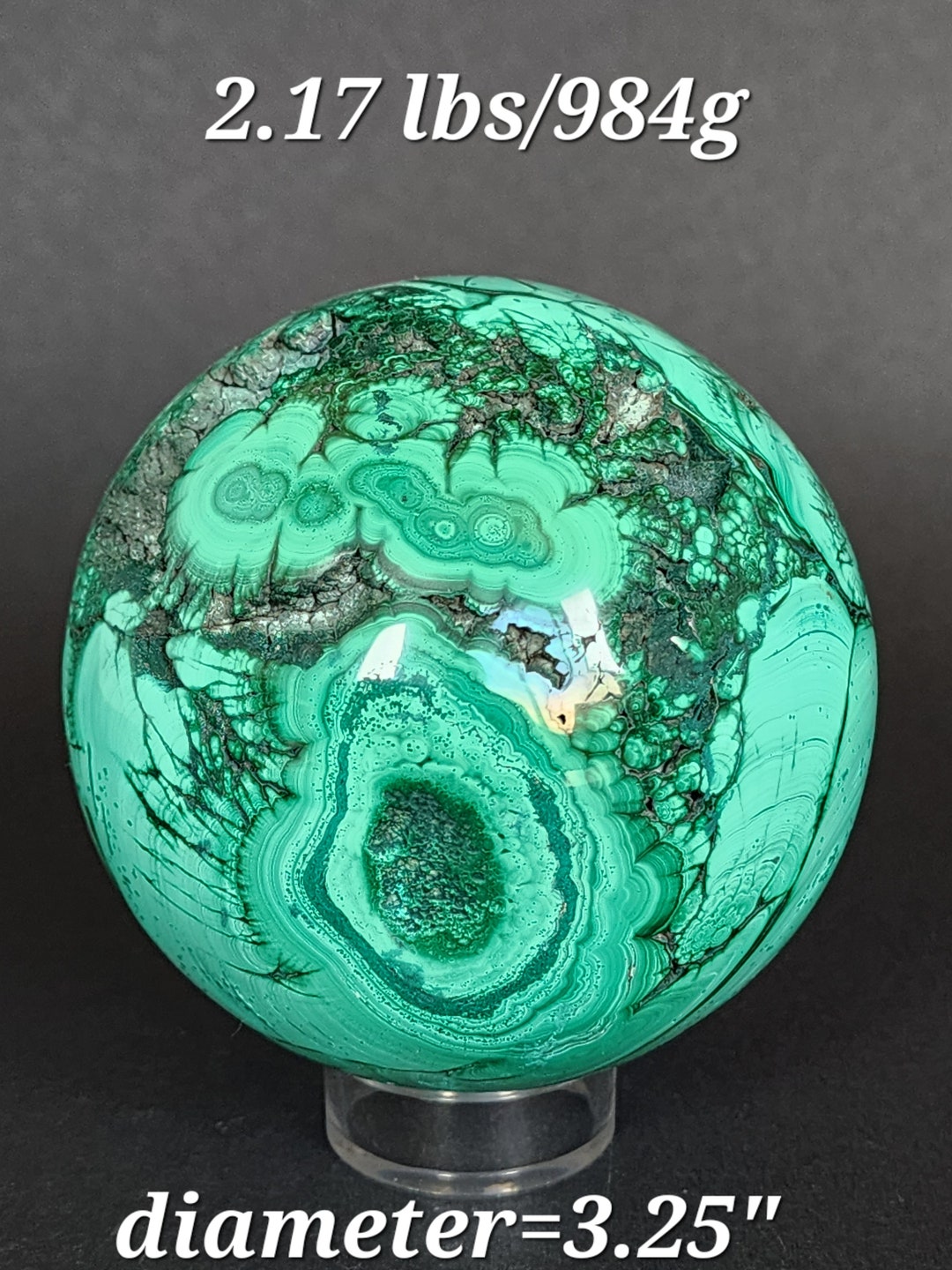 BEAUTIFUL MALACHITE SPHERE - Rare Find - Etsy