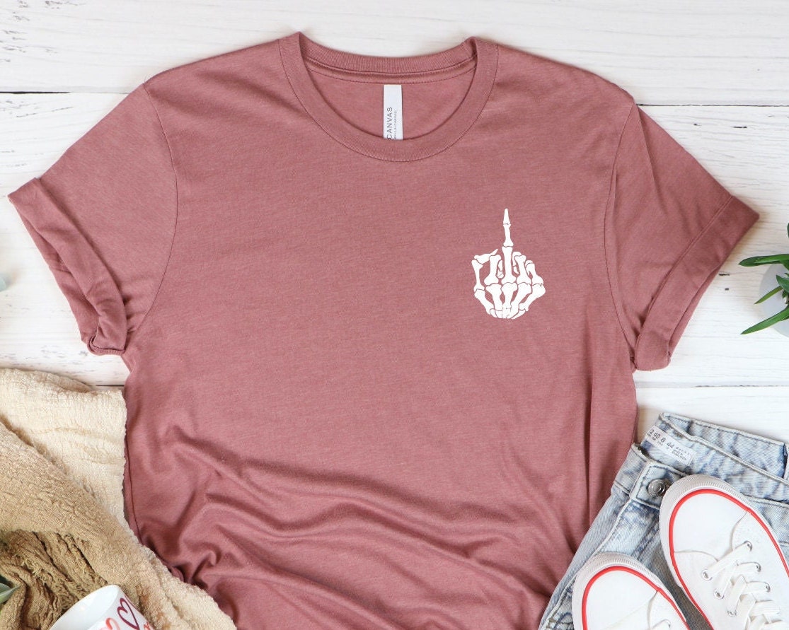 Skeleton Middle Finger Shirt, Clippard Middle Finger Shirt, Pocket ...