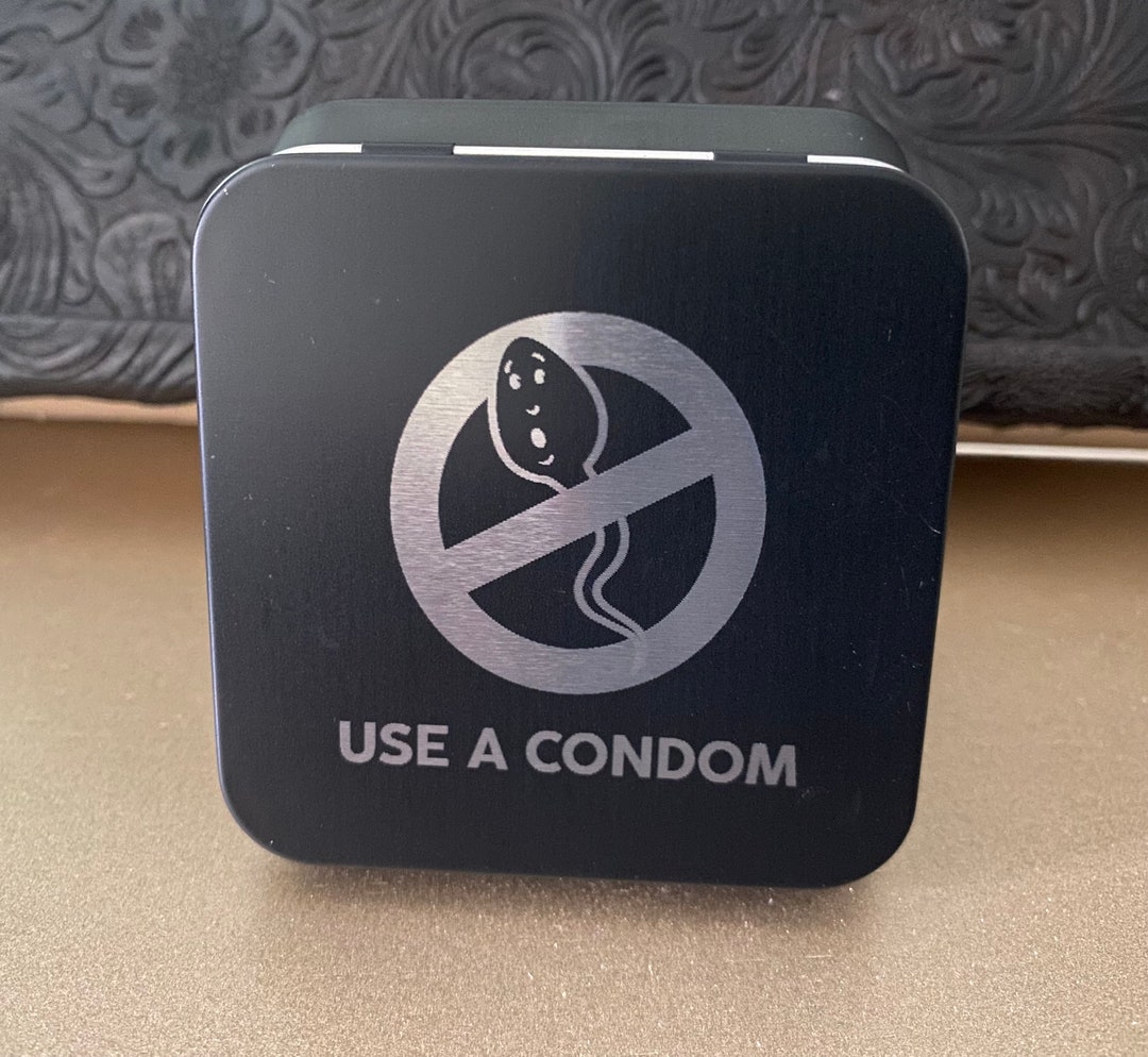 Laser Engraved Tin Box, Condom Tin, Metal Tin, Hinged Lid Box, Stash ...