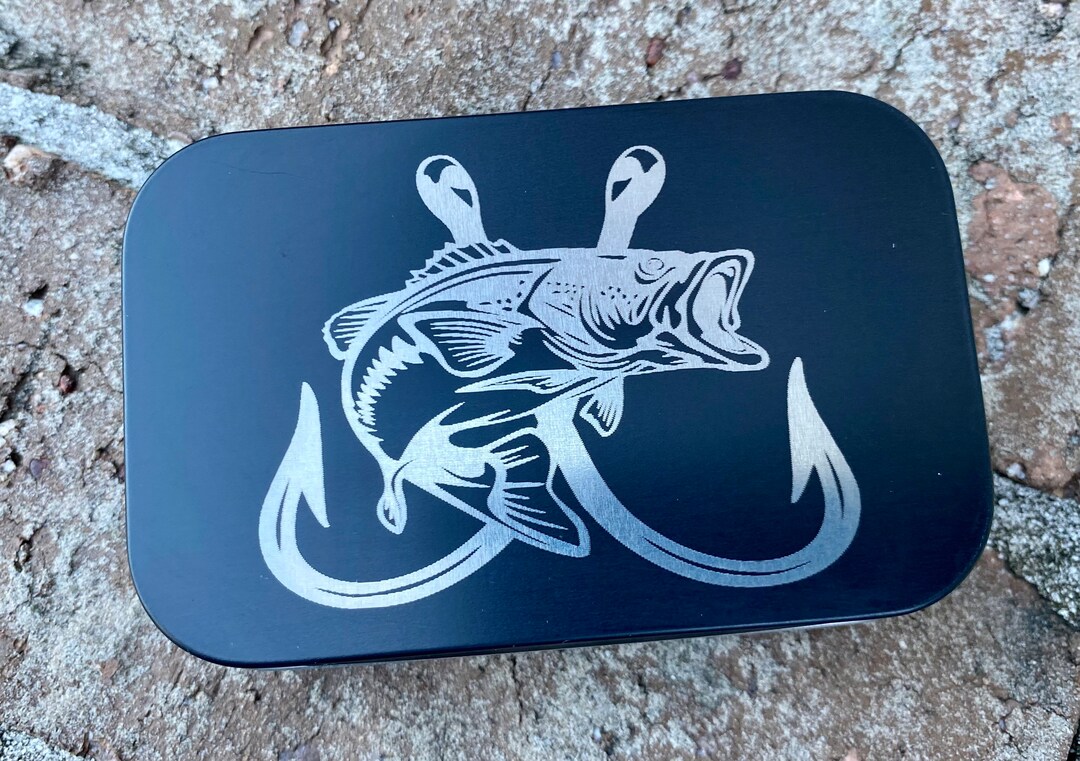 Engraved Fish Tin: Black Travel Stash Tin - Etsy