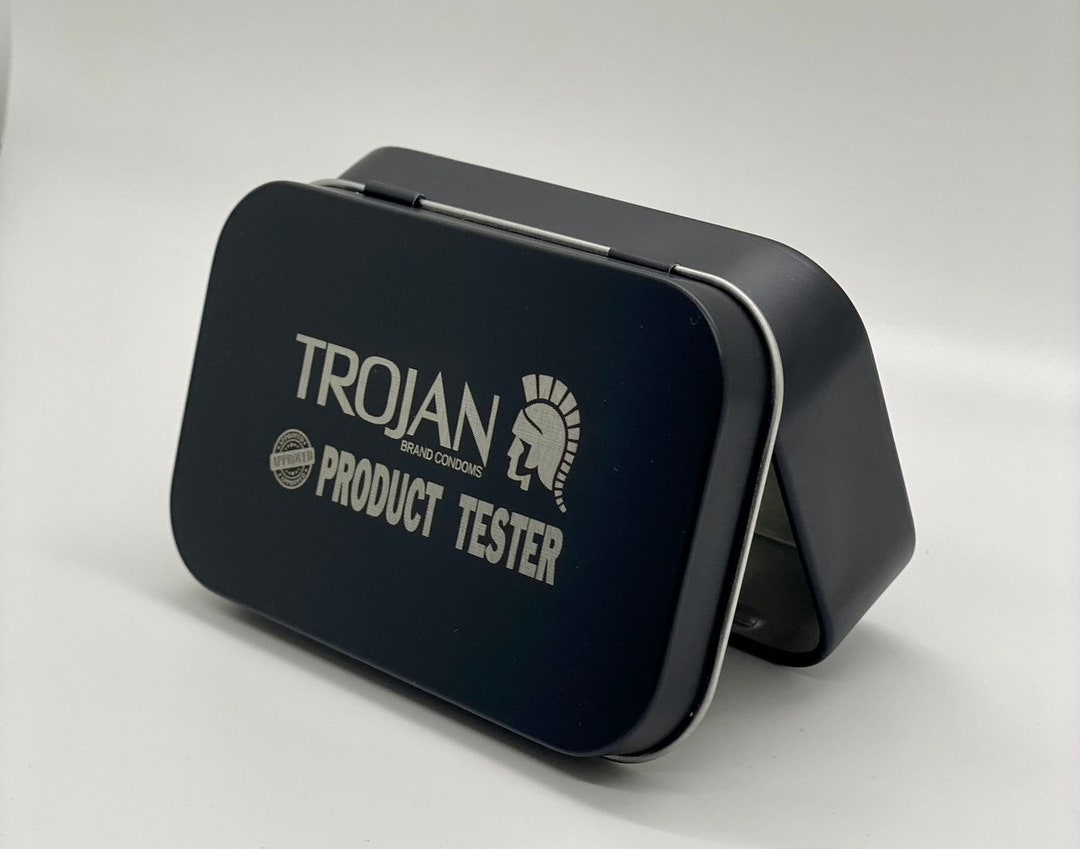 Trojan Condom Box Tin, Contraceptive Case, Metal Tin, Small Stash ...