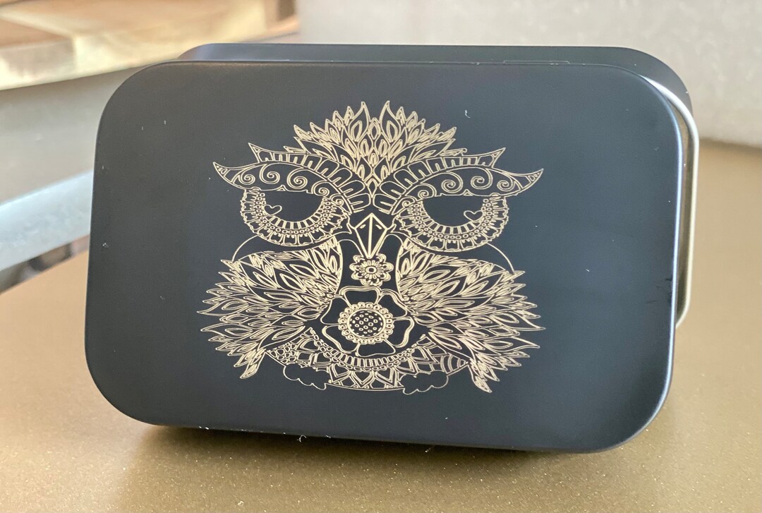 Owl Gift Box, Owl Lover Box, Metal Tin, Hinged Lid Box, Stash Tin ...