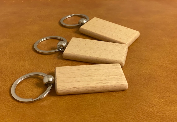 Wooden Keychain Blanks Laser Engrave-able Keychain DIY - Etsy