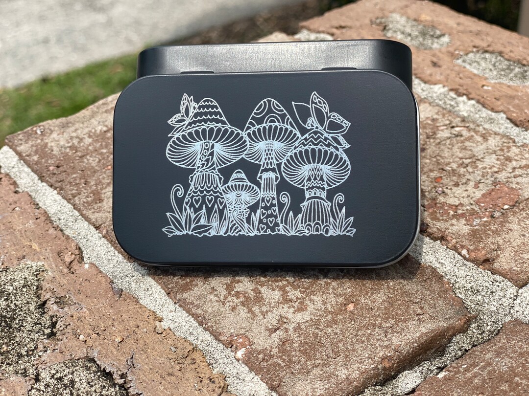 Mushroom Tin Box, Magic Mushroom Gift, Mushroom Lover Stash Tin, Shroom ...