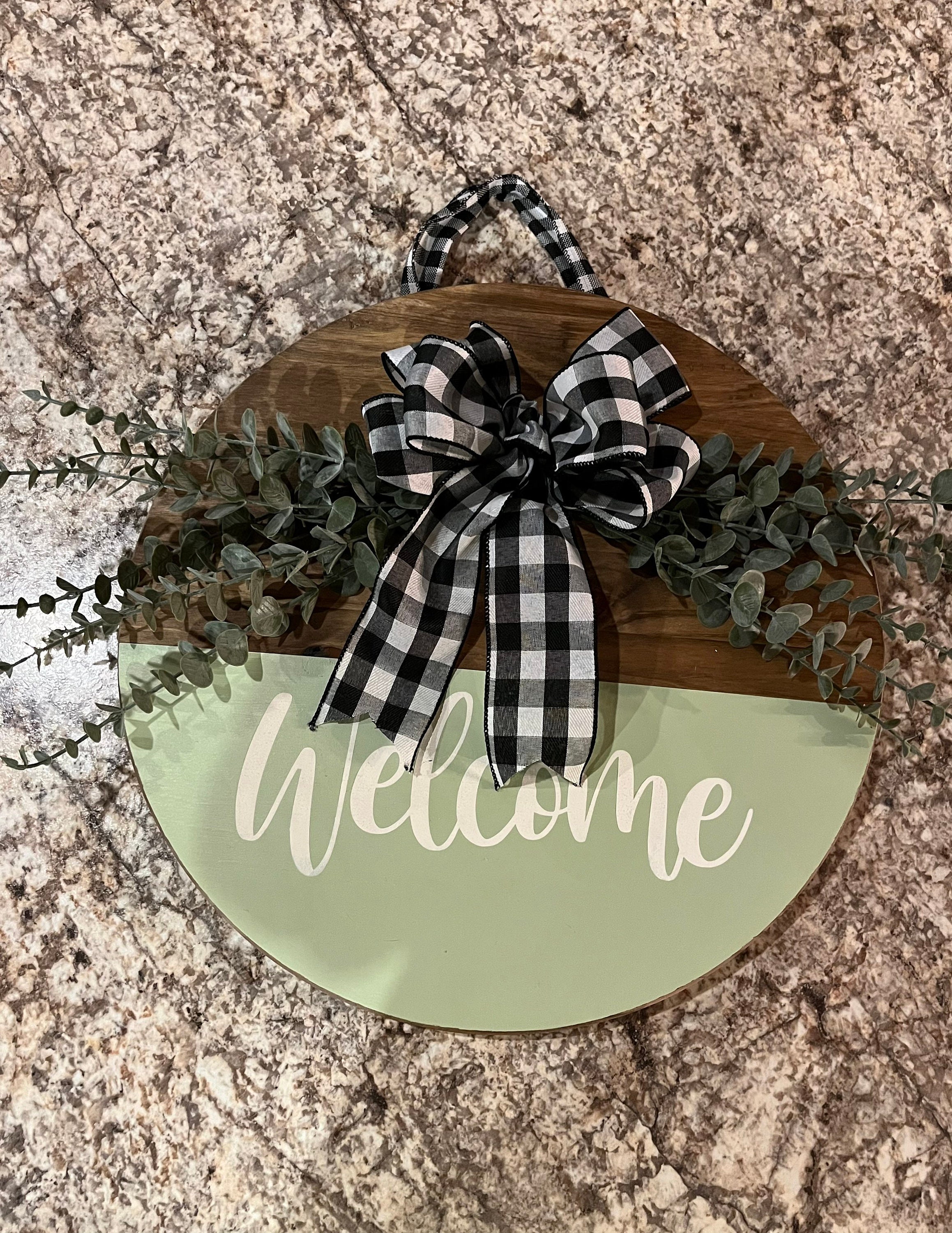Wood Round Welcome Sign - Etsy