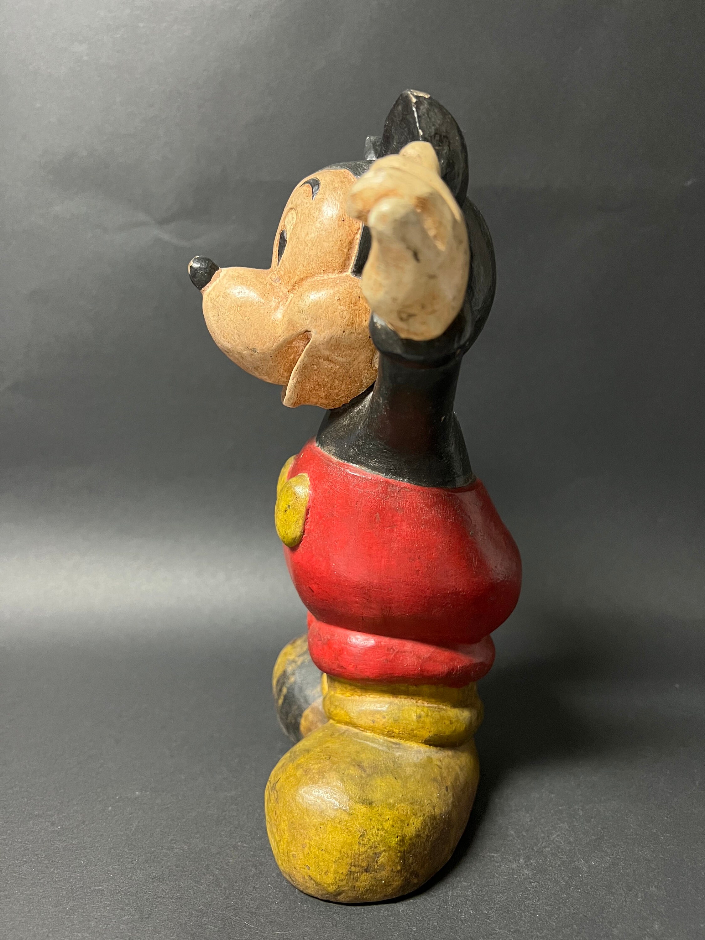 Carved Wood Folk Art Painted Disney Character Mickey Mouse - Etsy