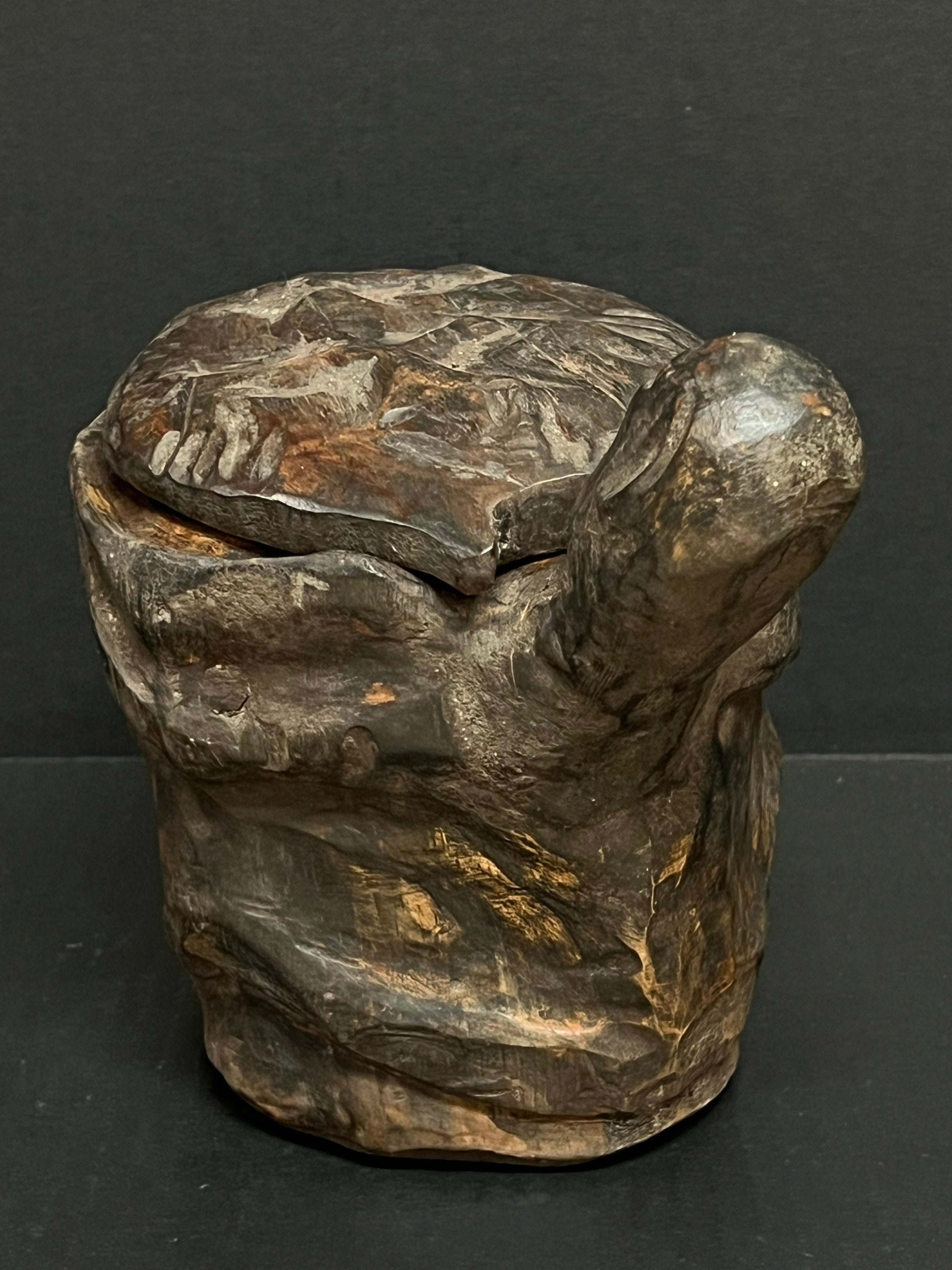 Philippine Ifugao Tribal Art Salted Meat Container With Face and Lizard ...