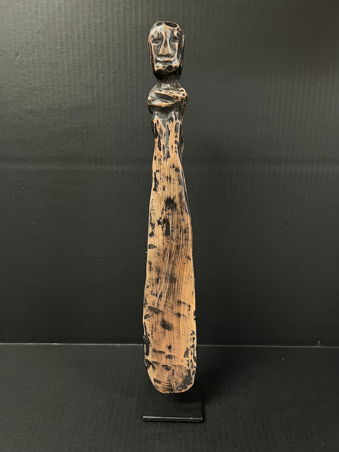 Philippine Ifugao Tribal Art Carved Wood Figurative Cooking Spatula ...