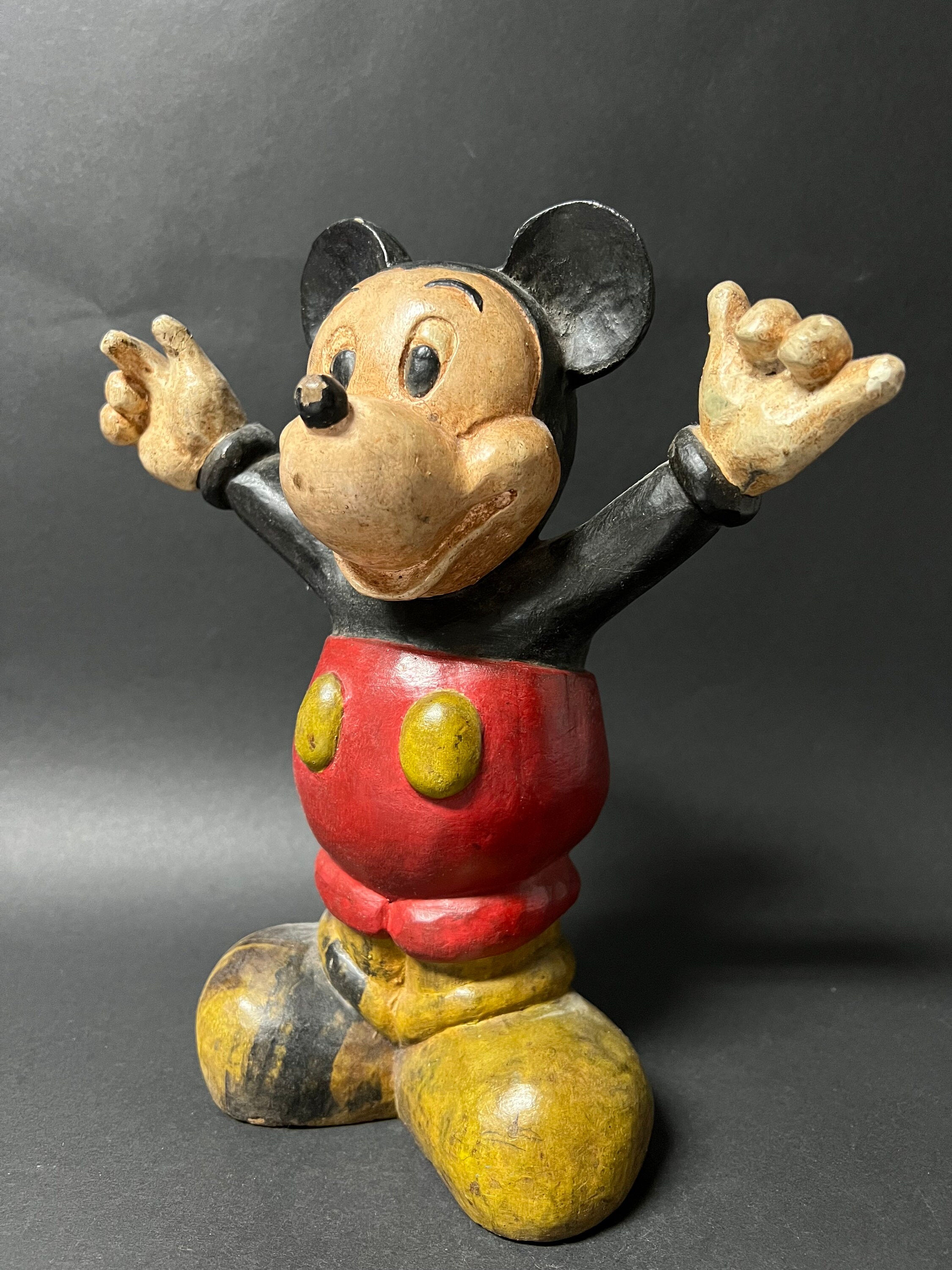 Carved Wood Folk Art Painted Disney Character Mickey Mouse - Etsy