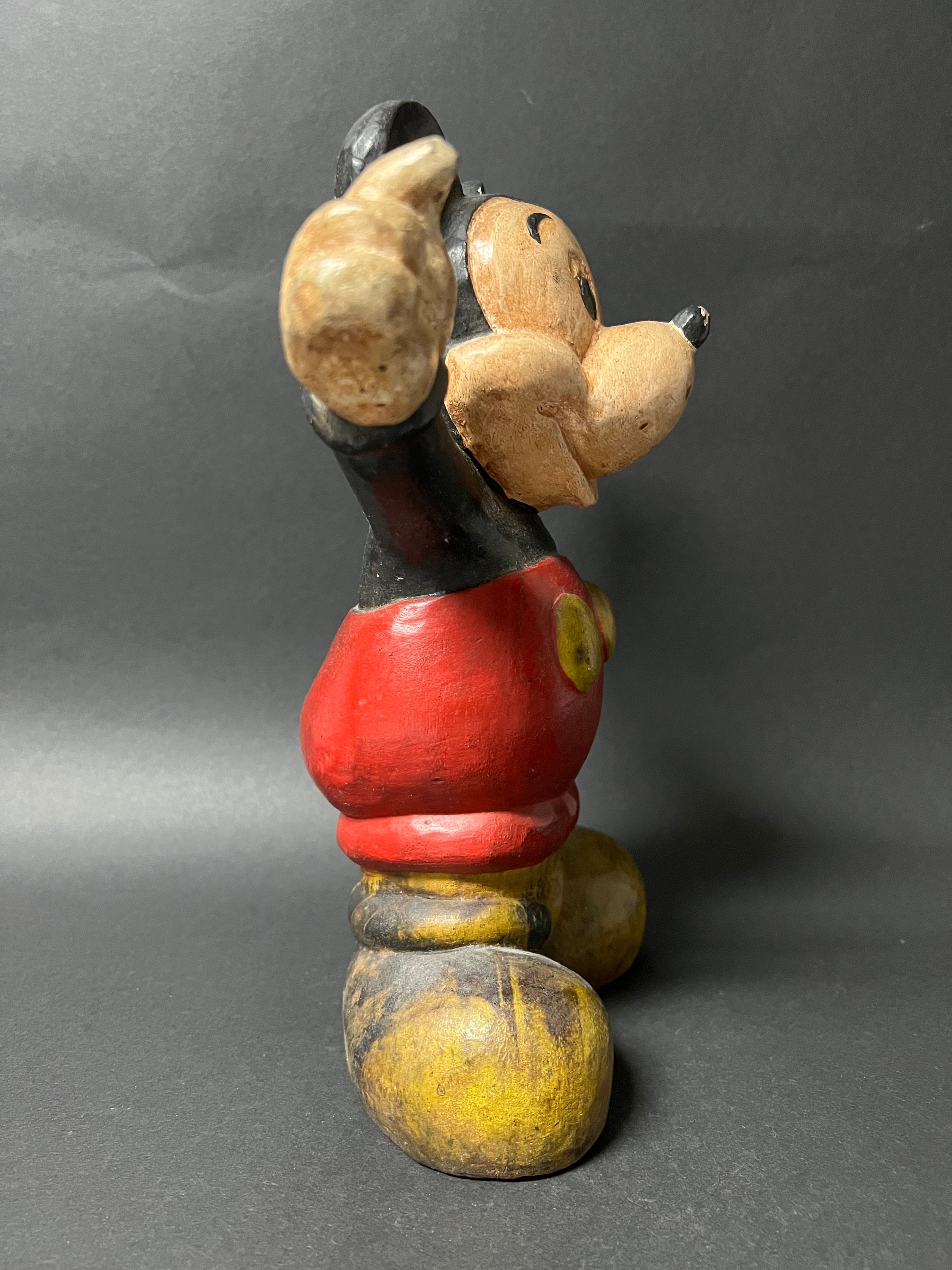 Carved Wood Folk Art Painted Disney Character Mickey Mouse - Etsy