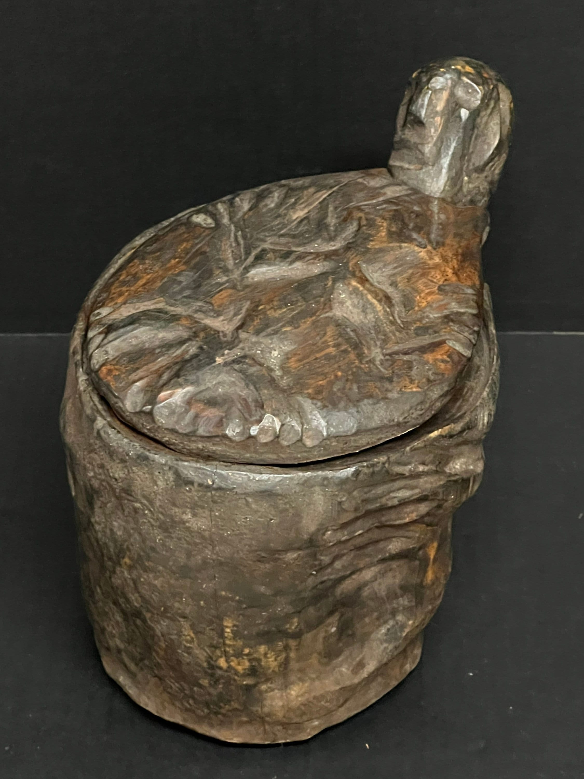 Philippine Ifugao Tribal Art Salted Meat Container With Face and Lizard ...