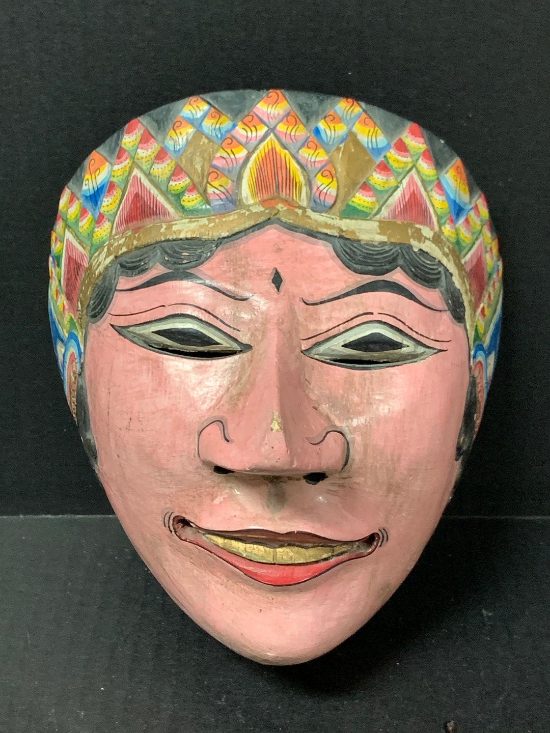 Vintage Indonesian Wooden Topeng Mask - Etsy