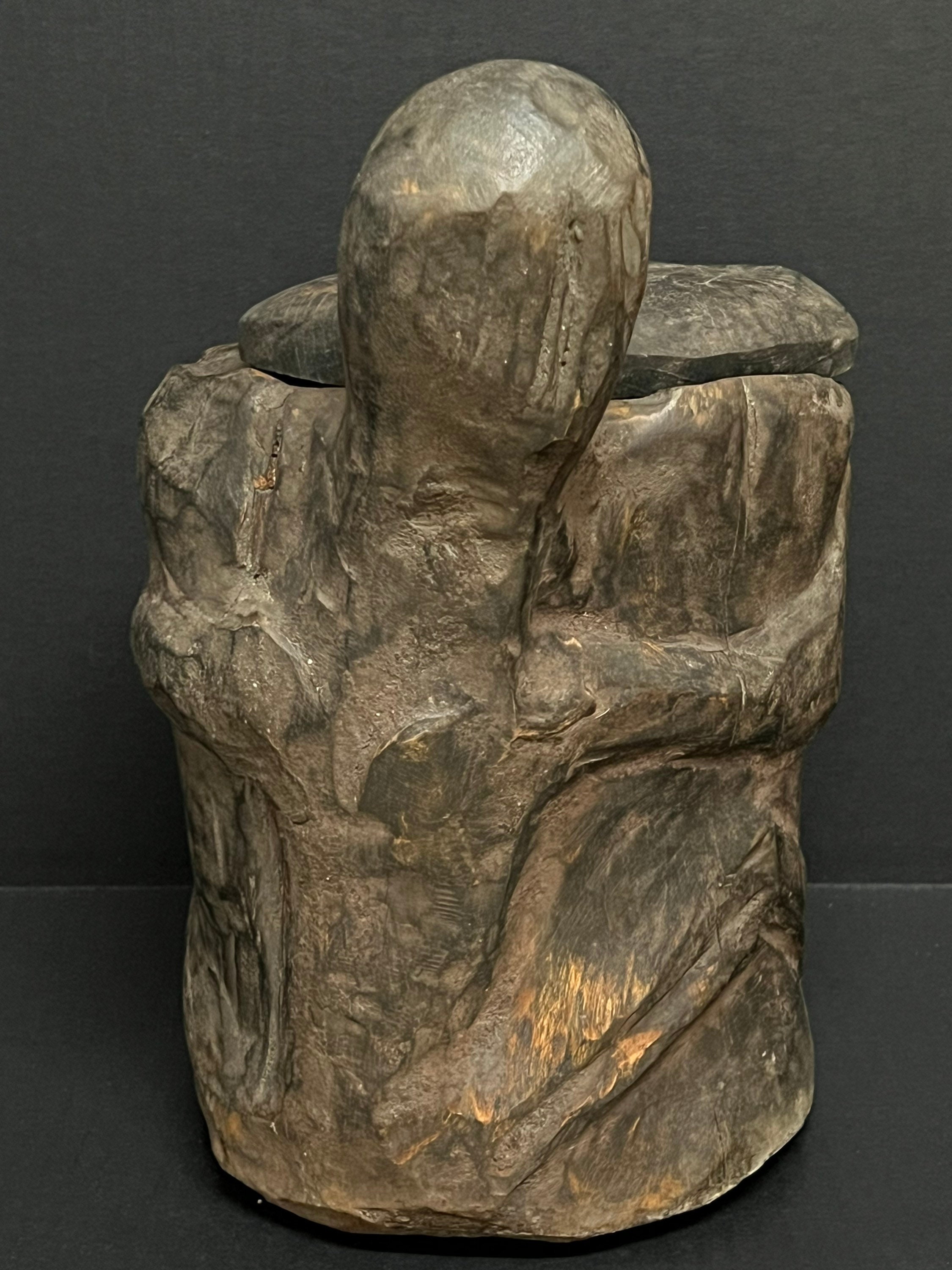 Philippine Ifugao Tribal Art Salted Meat Container With Face and Lizard ...