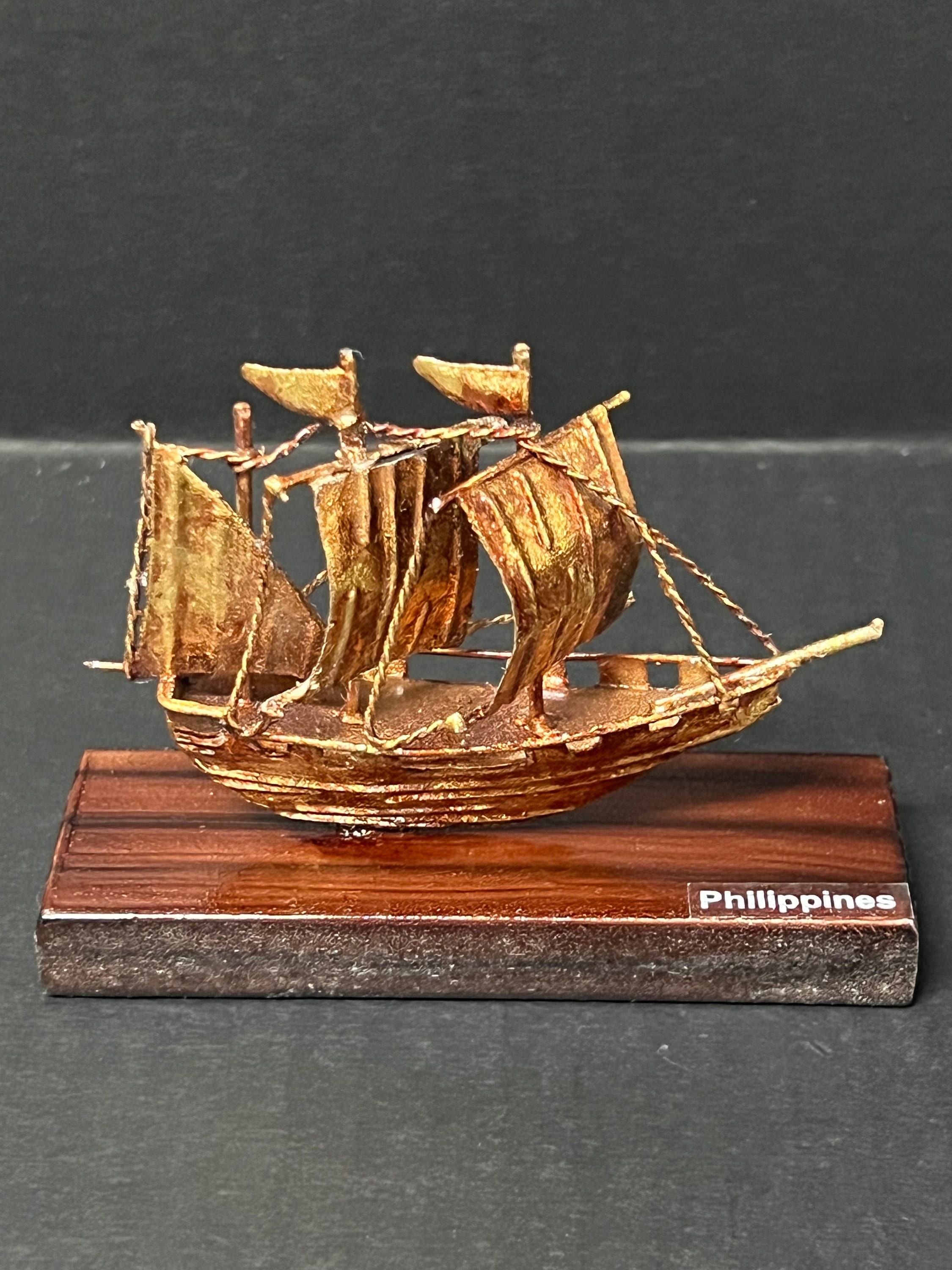 Authentic Philippine Handmade Die Cast Metal VINTA BOAT Sculpture ...