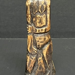 Authentic Philippine Ifugao Tribal Art Carved Wood and Bone Lime ...