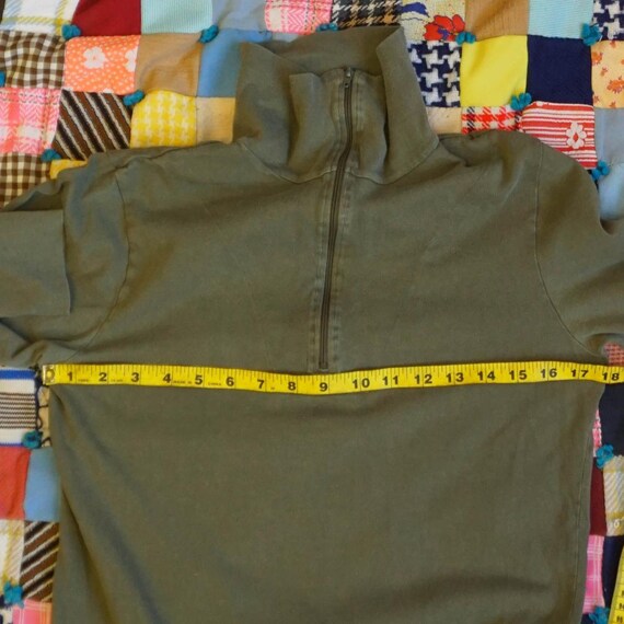 Vintage 70s Olive Green Euro Military Quarter Zip Pul… - Gem