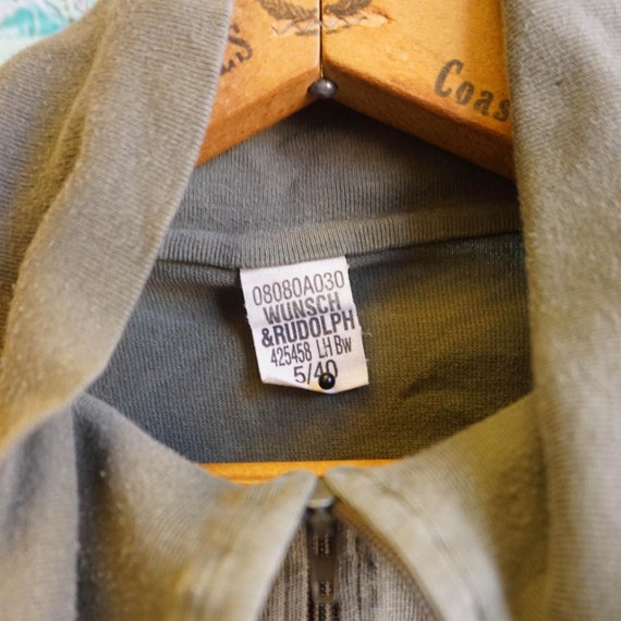 Vintage 70s Olive Green Euro Military Quarter Zip Pul… - Gem