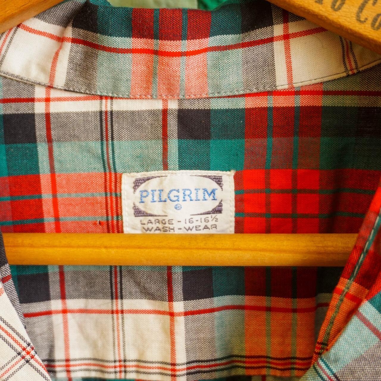 Vintage 1950s Sears Roebuck Pilgrim Loop Collar Red and Green Plaid ...