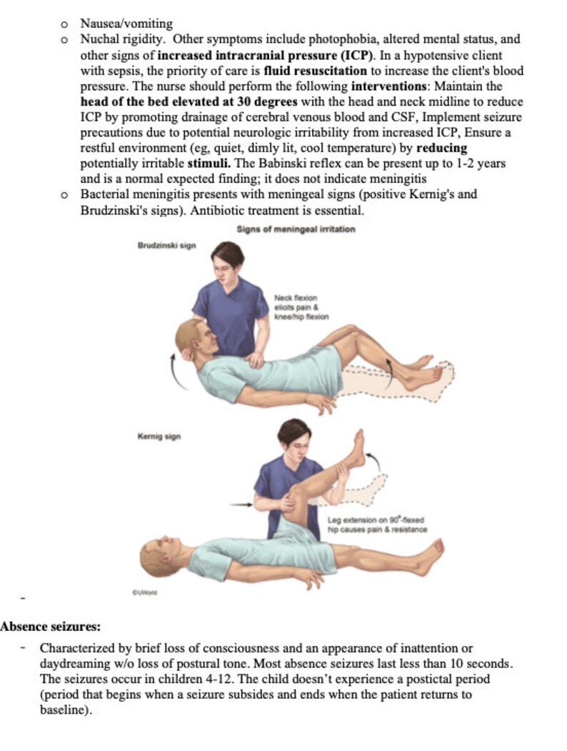 UWORLD- NCLEX REVIEW- Neurology- 18 Pages - Etsy