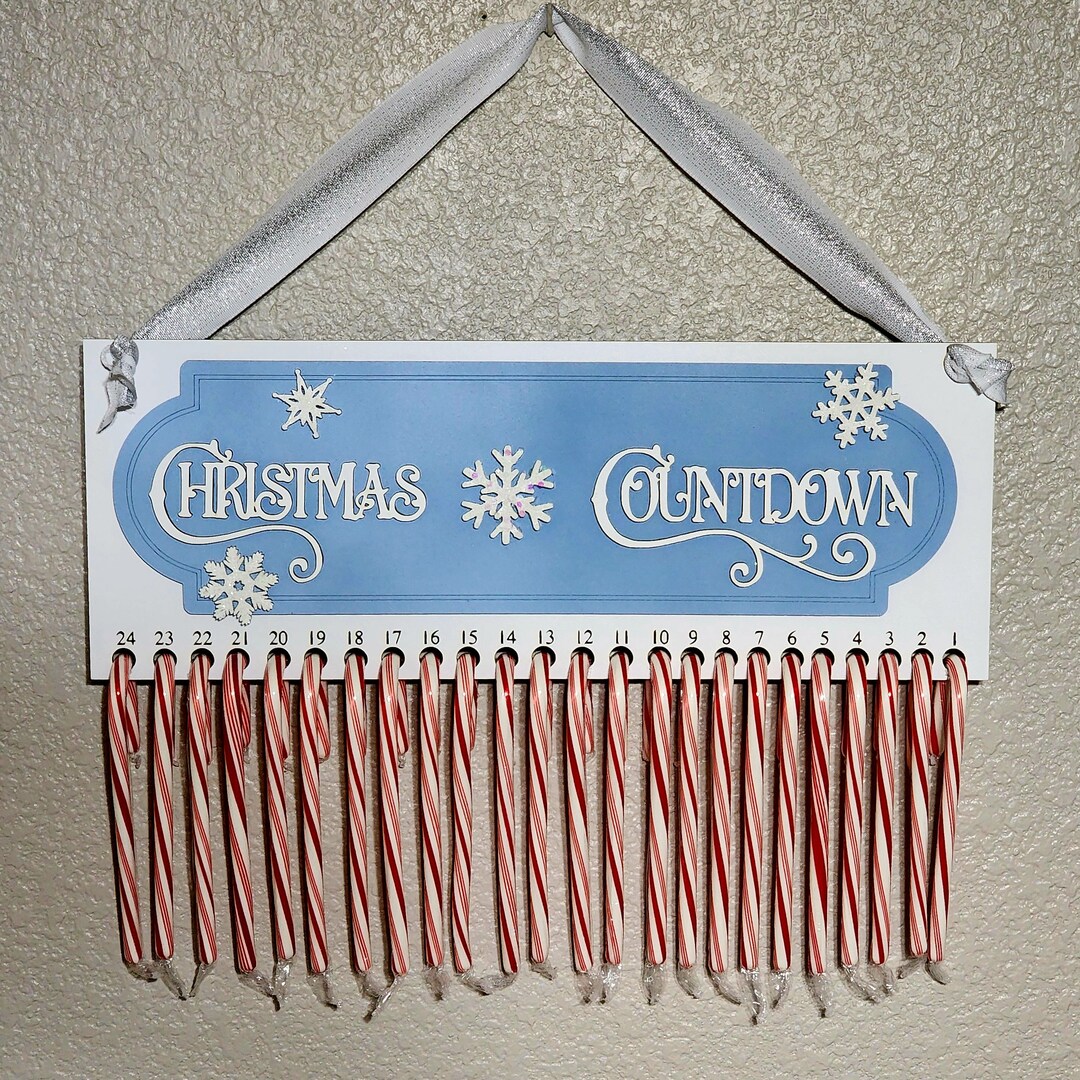 Candy Cane Christmas Countdown Advent Calendar Wall Hanging - Etsy
