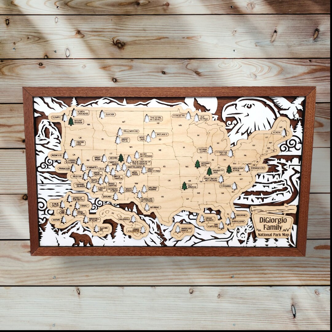 PERSONALIZED National Park Tracker Map - Etsy