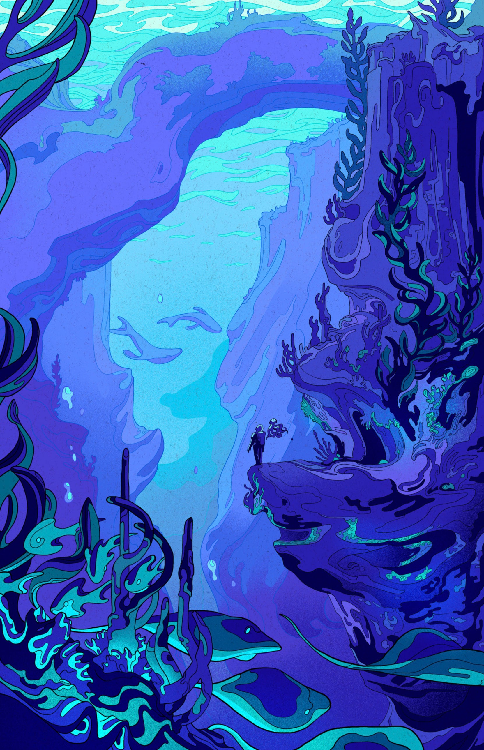 DEPTHS - Deep Sea Explorer Art Print - Mysterious Oceanic Landscape - Etsy