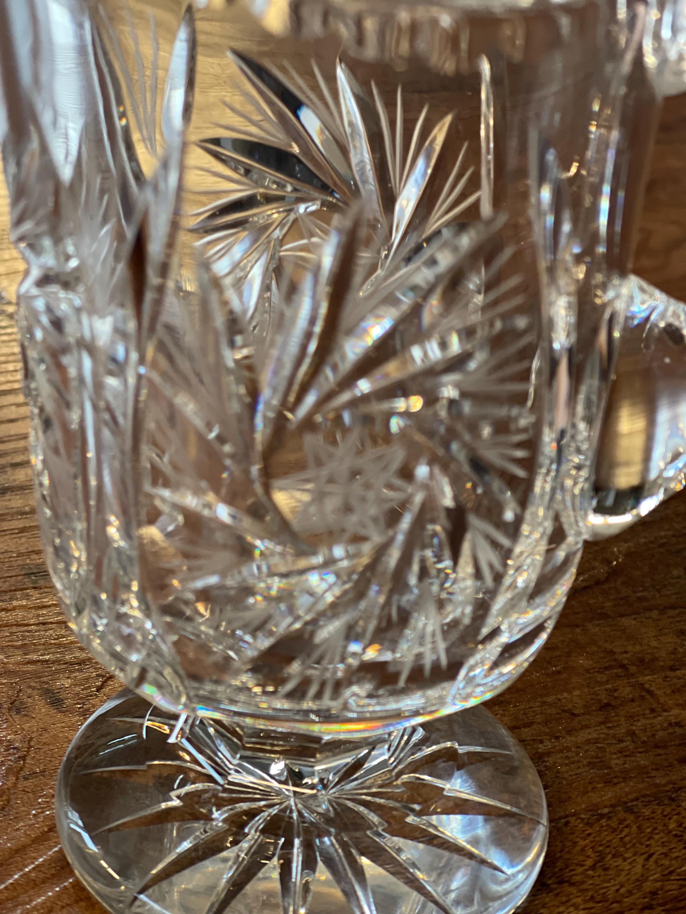 Vintage Cut Glass Lead Crystal Pitcher Pinwheel Design No Chips - Etsy