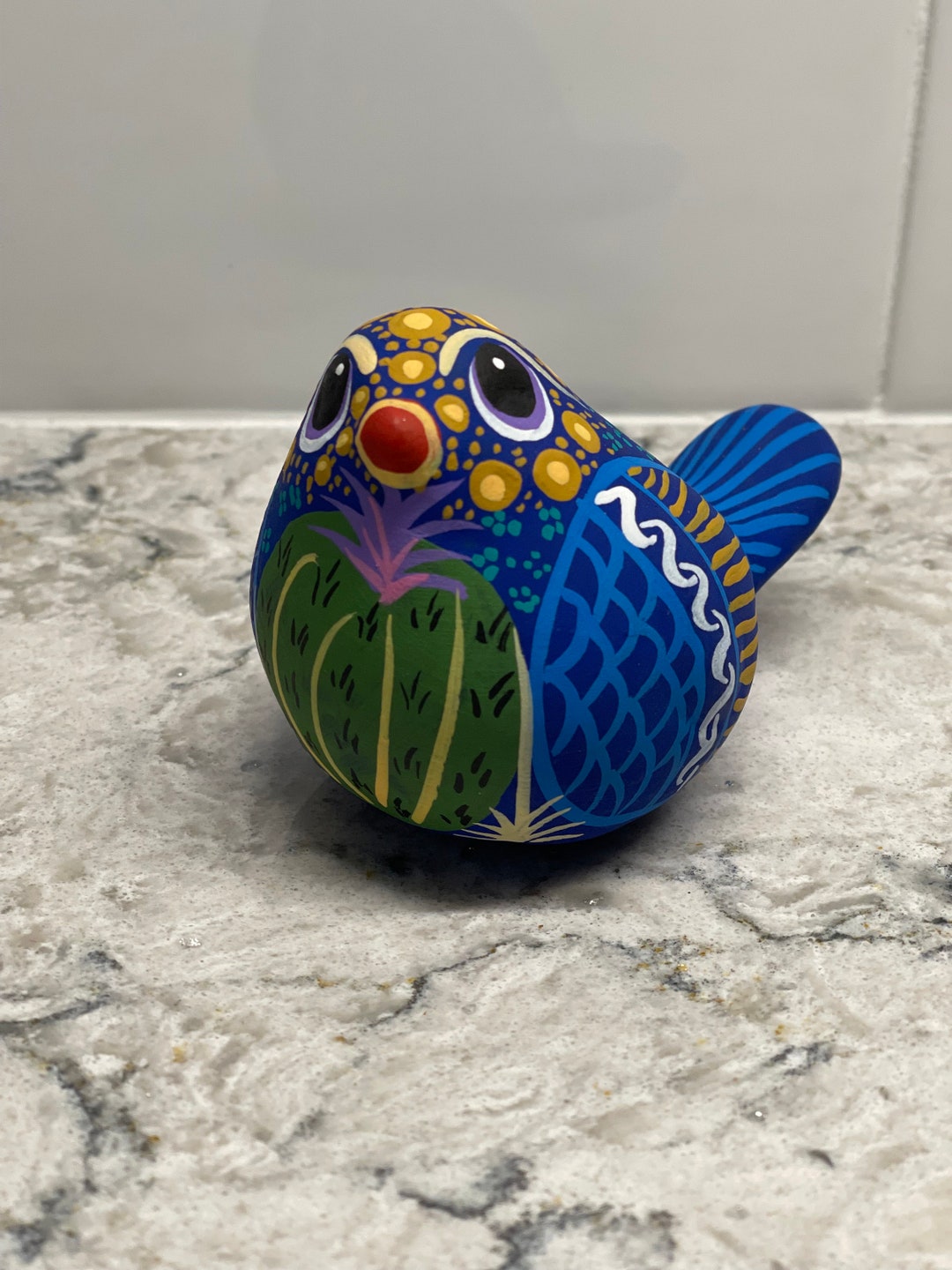 Talavera Terracotta Hand Painted in Mexico Bird Figurine Colorful Bird ...