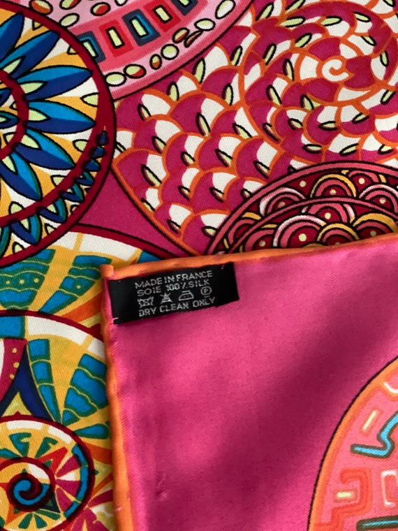 100% Silk scarf Pinwheel design made in France - Gem