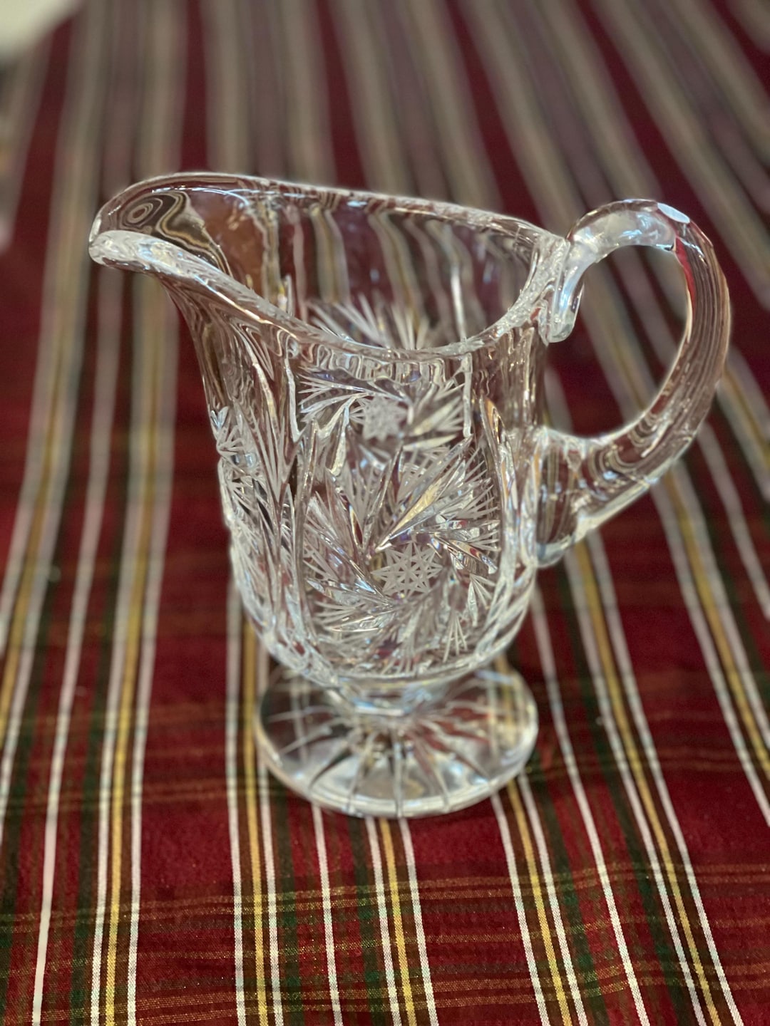 Vintage Cut Glass Lead Crystal Pitcher Pinwheel Design No Chips - Etsy