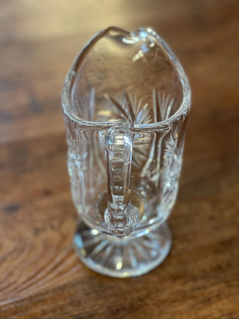 Vintage Cut Glass Lead Crystal Pitcher Pinwheel Design No Chips - Etsy