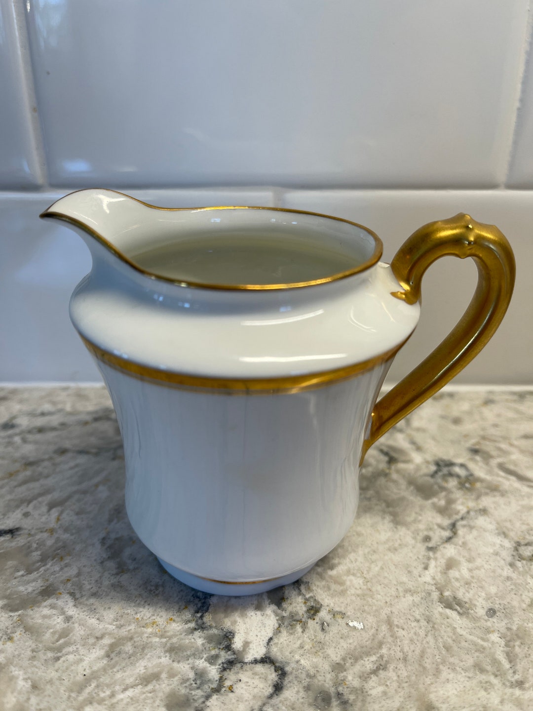 White and Gold Haviland France Limoges Pitcher - Etsy