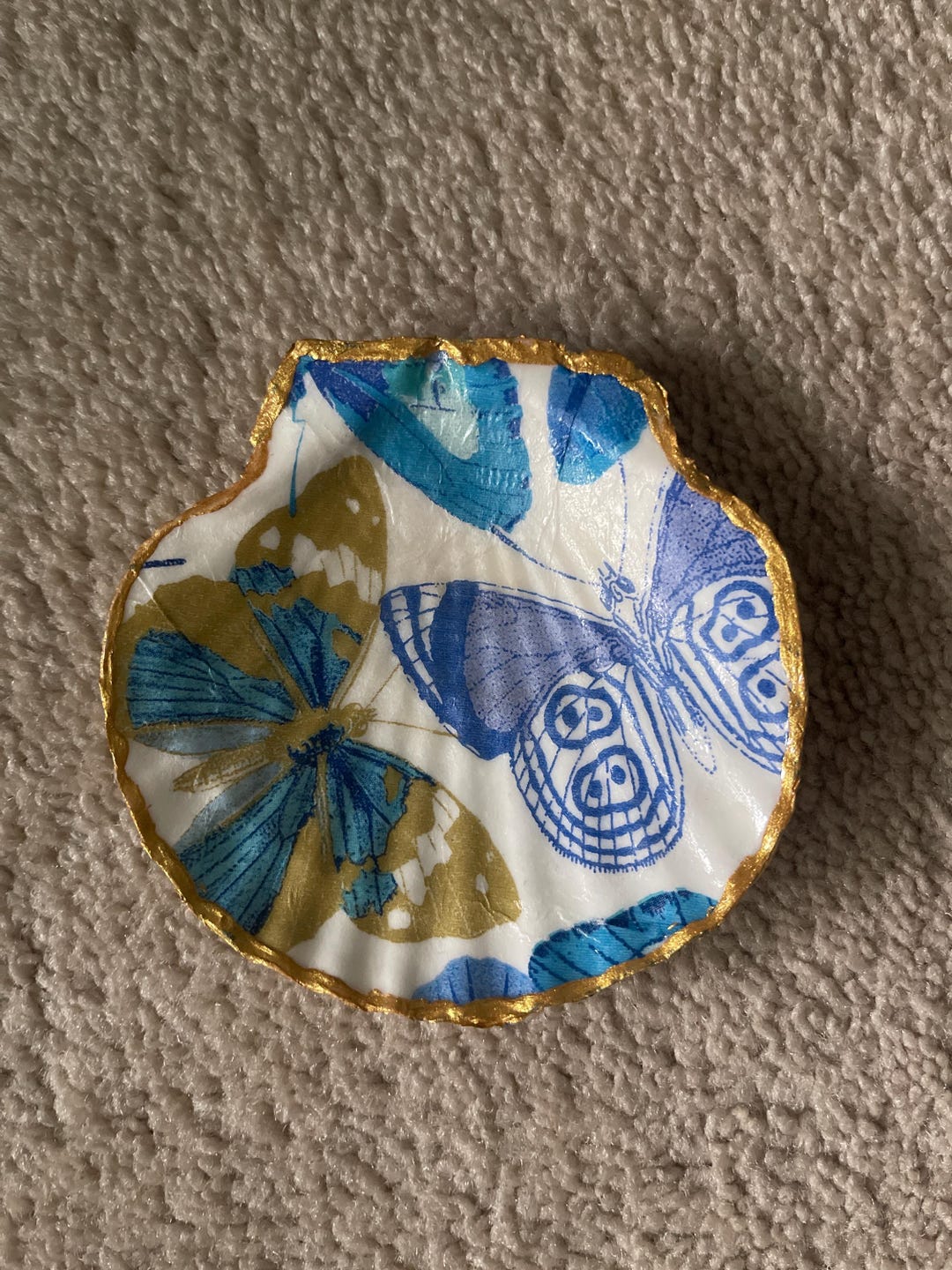 Sea Shells Decoupaged, Handmade Butterfly Motif - Etsy