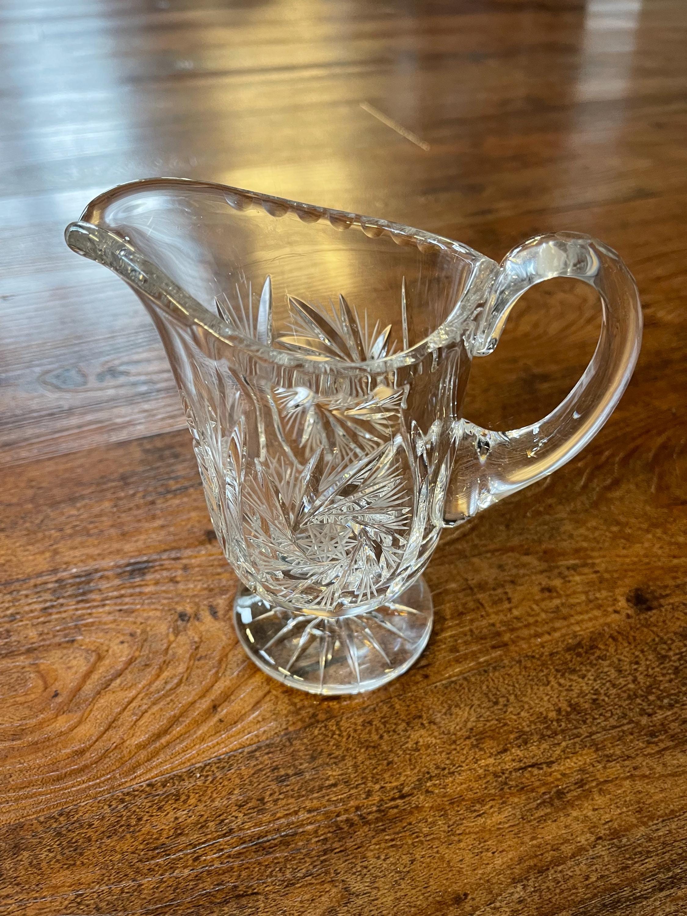 Vintage Cut Glass Lead Crystal Pitcher Pinwheel Design No Chips - Etsy