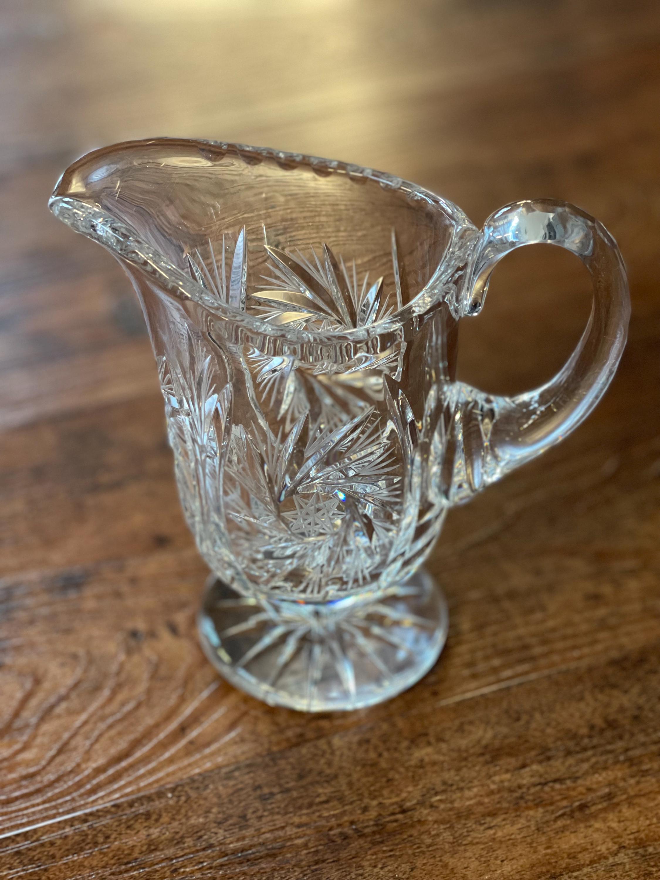 Vintage Cut Glass Lead Crystal Pitcher Pinwheel Design No Chips - Etsy