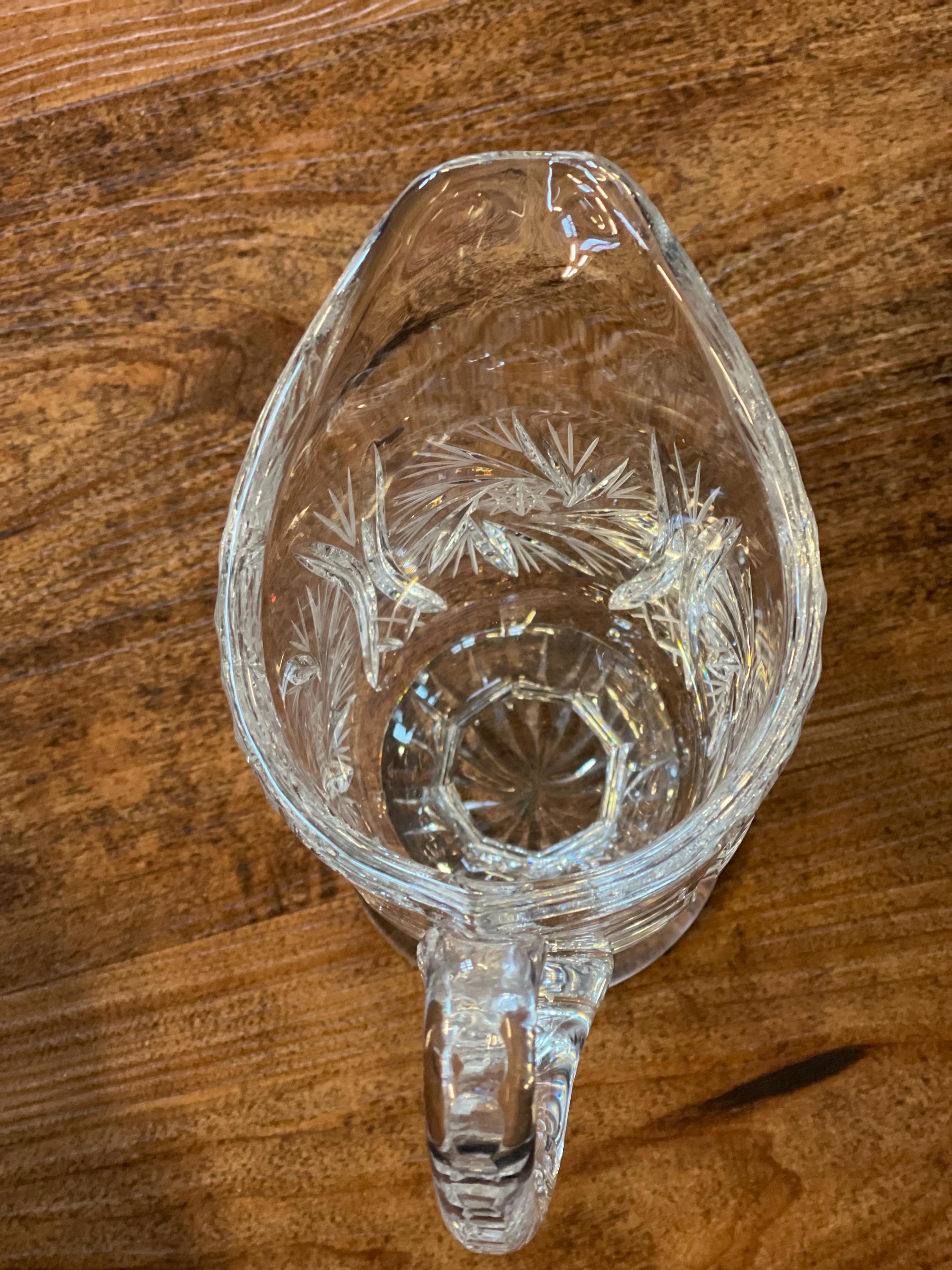 Vintage Cut Glass Lead Crystal Pitcher Pinwheel Design No Chips - Etsy