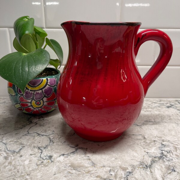 Red Ceramic Pitcher - Etsy