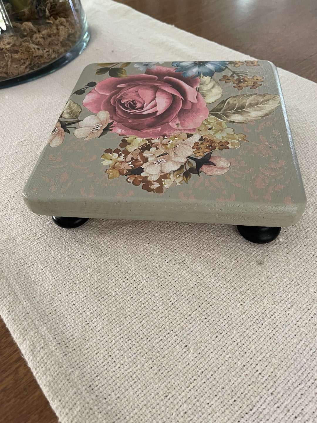 Wood Risers, Display Risers, Kitchen Display Riser. Green Square, Pink ...